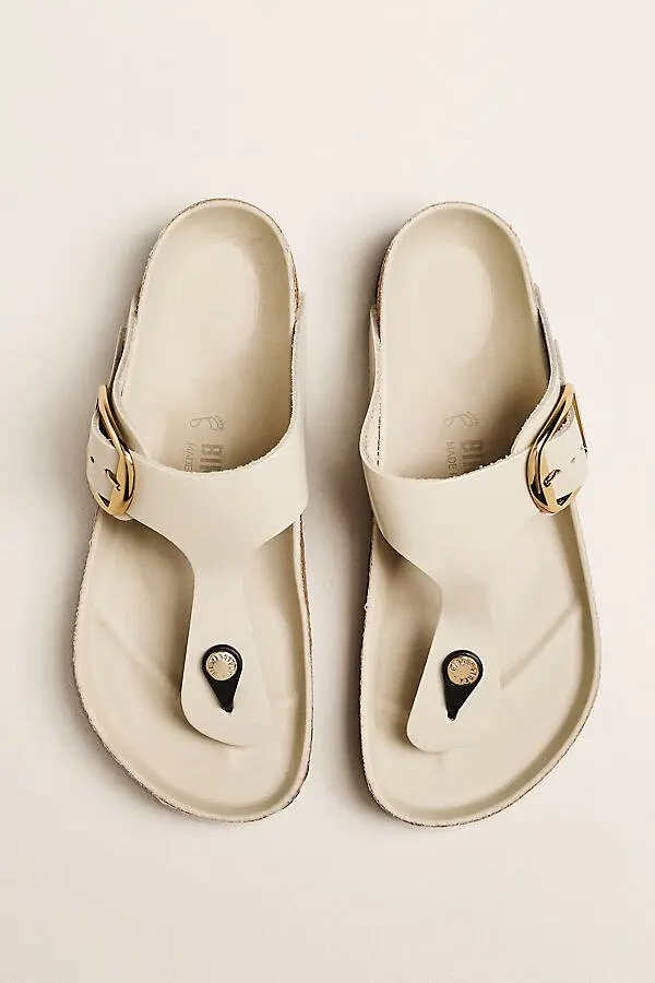 BIRKENSTOCK Gizeh Big Buckle High Shine Sandals - Oyster