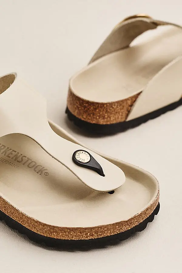 BIRKENSTOCK Gizeh Big Buckle High Shine Sandals - Oyster