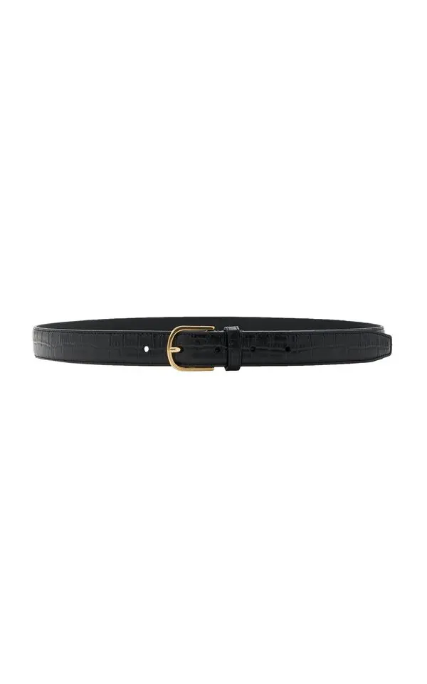 TOTÊME - Toteme Slim Croc-Embossed Leather Belt 90