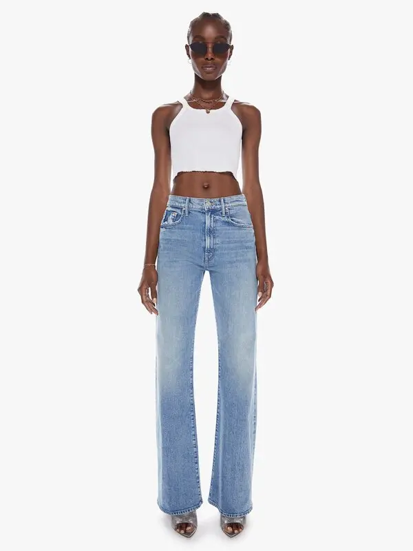 Mother The Lasso Heel Left In The Dust Jeans - Blue | Editorialist