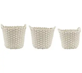 VALERIE PARR HILL S/3 Woven Cotton Baskets Valerie - One-color