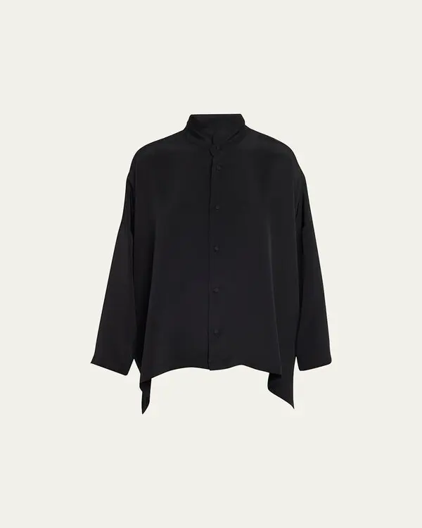 Eskandar Wide Fit Shirt - Black