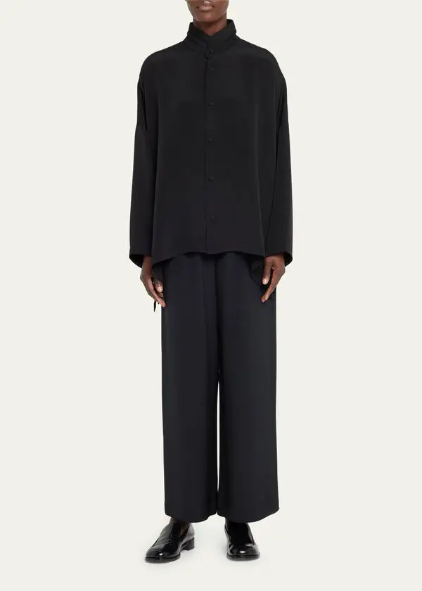 Eskandar Wide Fit Shirt - Black