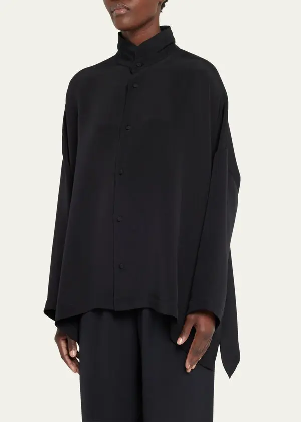 Eskandar Wide Fit Shirt - Black
