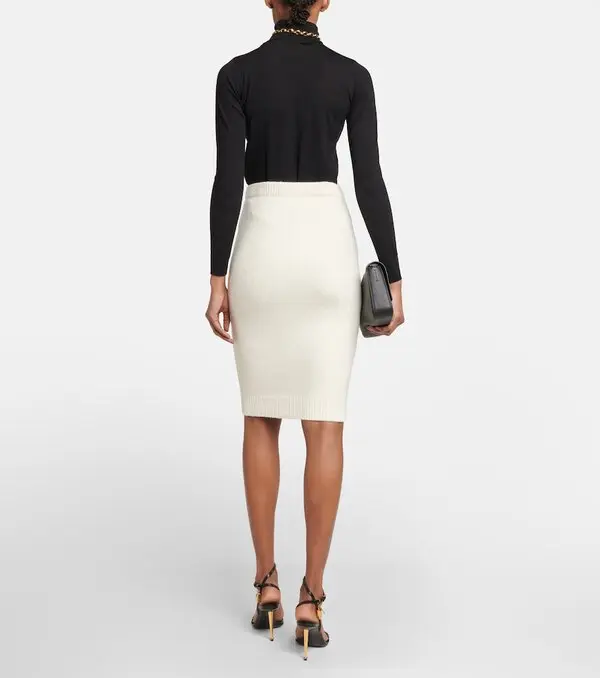 TOM FORD Knitted Cotton-blend Midi Skirt