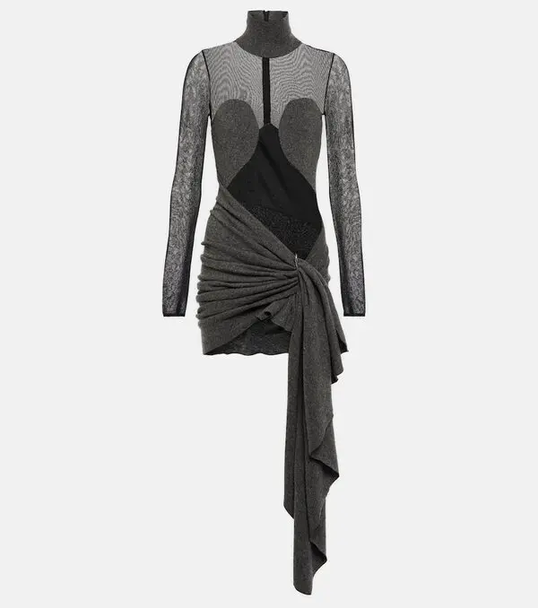 Alaïa Mesh And Wool Minidress