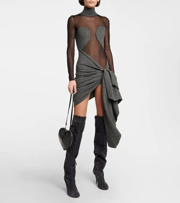 Alaïa Mesh And Wool Minidress