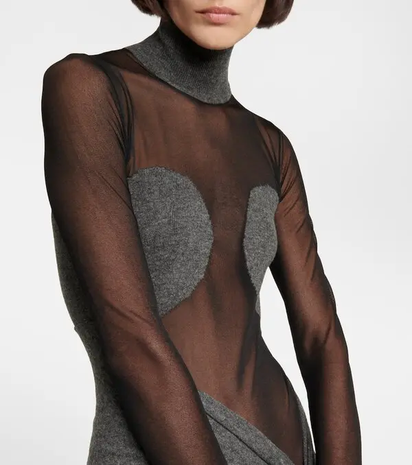 Alaïa Mesh And Wool Minidress