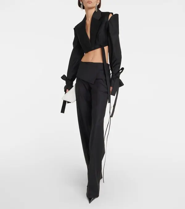 AYA MUSE Xylo Cropped Wool-blend Blazer