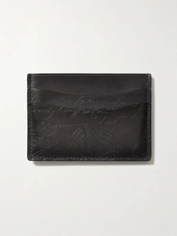 Berluti Bambou Scritto Venezia Leather Cardholder - Black