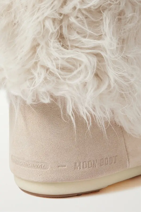Moon Boot Lab69 Icon Yeti Shearling And Suede Snow Boots In Cream