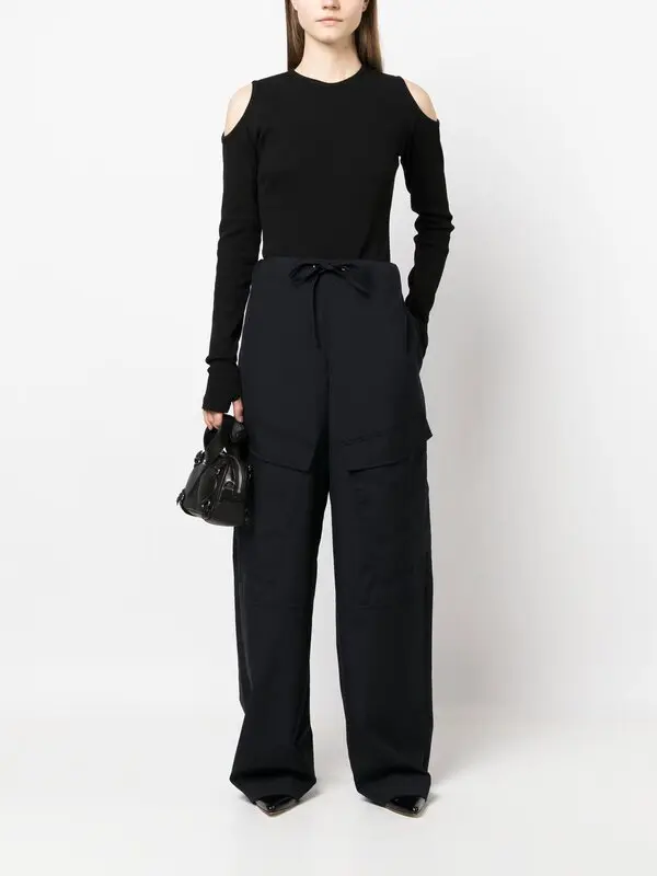 IOANA CIOLACU Fine-ribbed Cold-shoulder Top