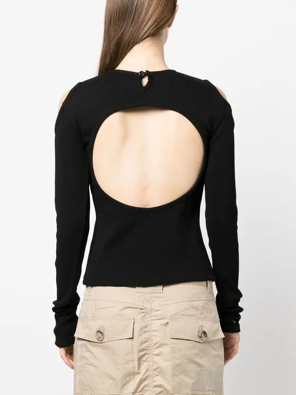 IOANA CIOLACU Cut-out Cold-shoulder Top