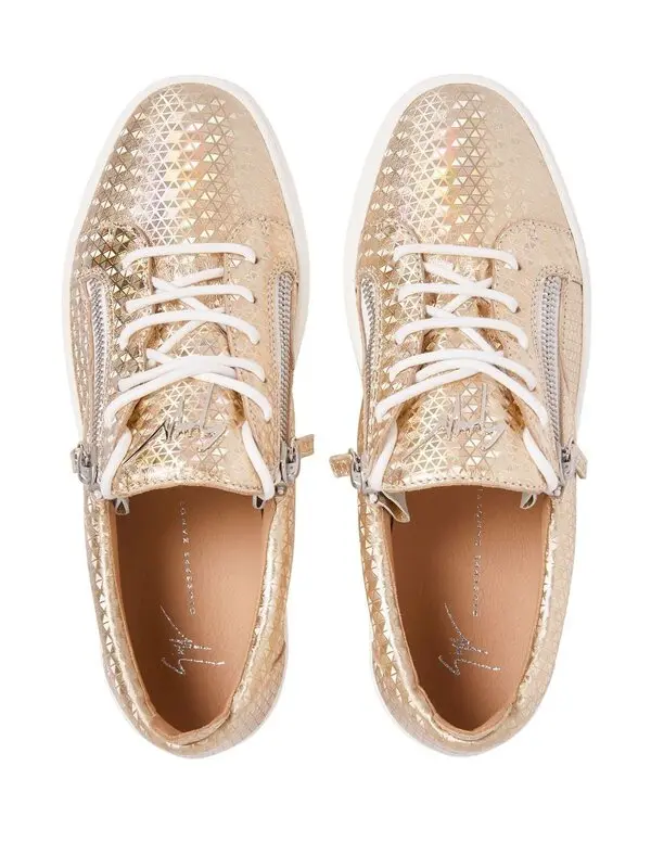 GIUSEPPE ZANOTTI Frankie Kaleido Double-zip Low-top Sneakers - Neutrals