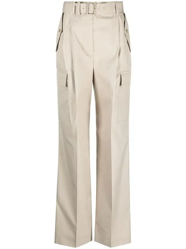 Prada Belted Wide-leg Trousers