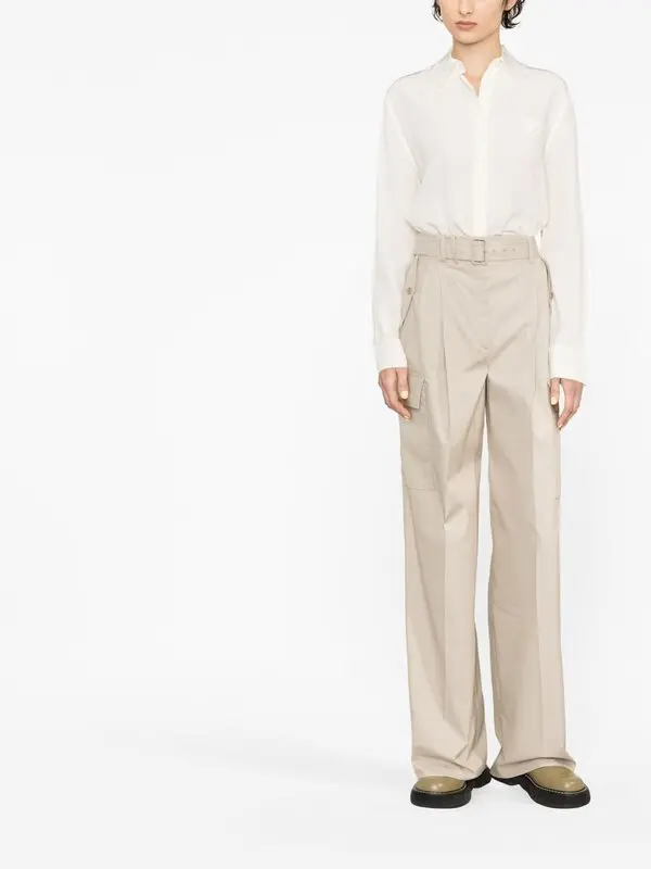 Prada Belted Wide-leg Trousers