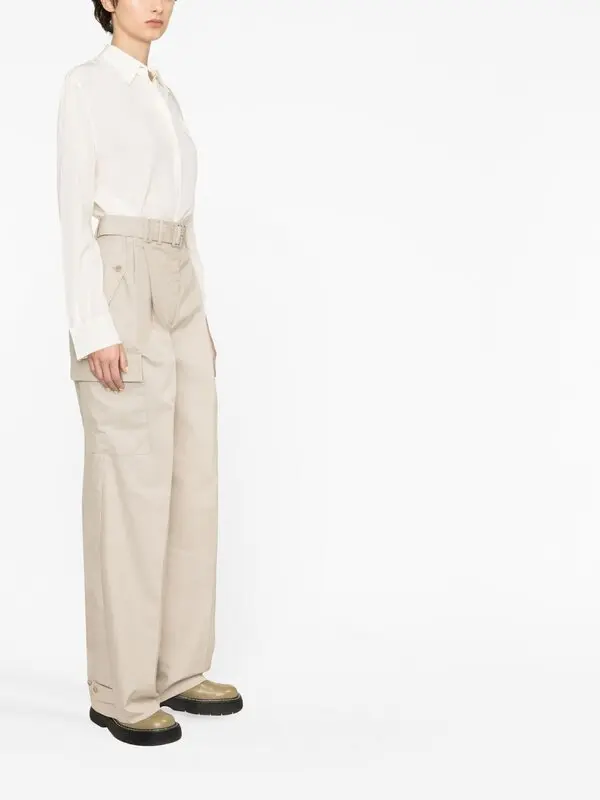 Prada Belted Wide-leg Trousers