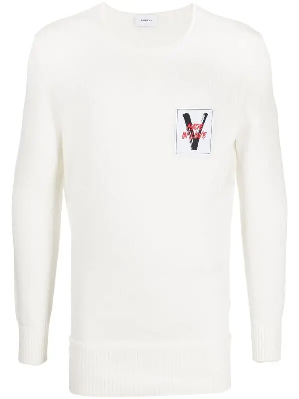 PORTS V Logo-patch Jumper - White