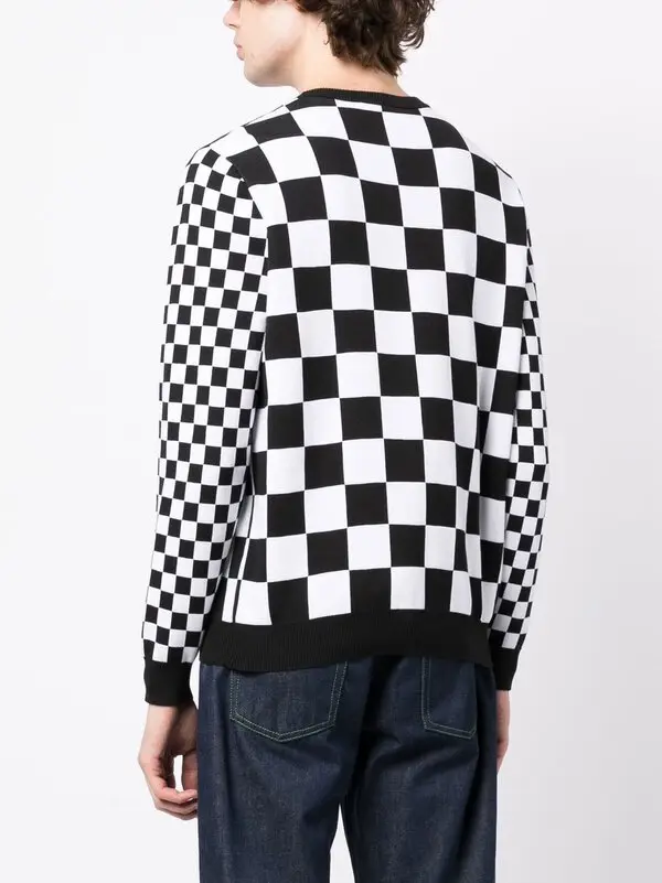 PORTS V Checkerboard-print Knit Jumper