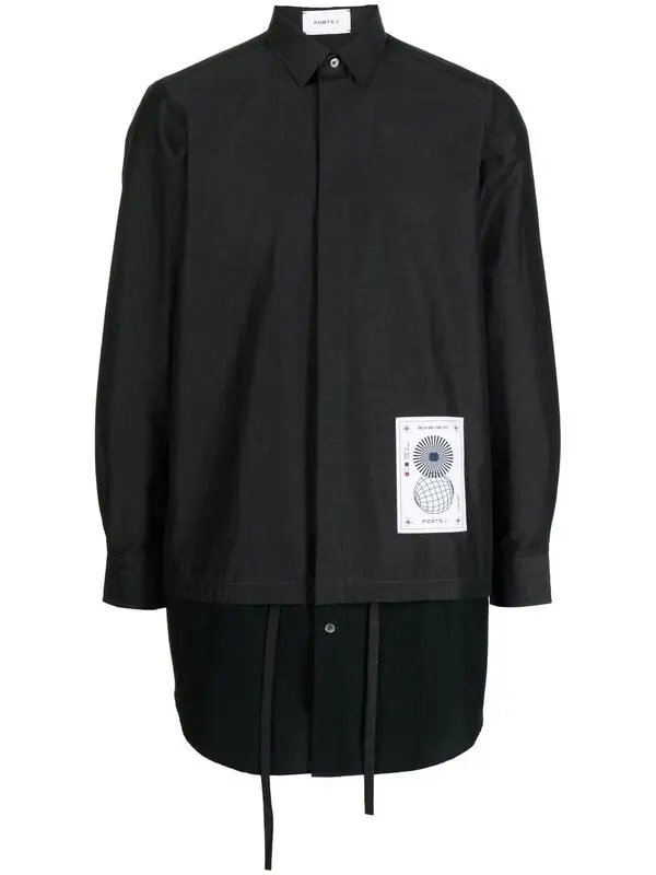 PORTS V Logo-patch Long-sleeve Shirt