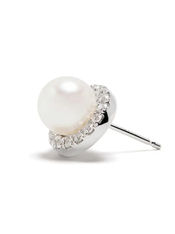 TASAKI 18kt White Gold Akoya Pearl And Diamond Earrings