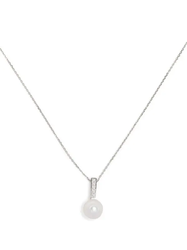 TASAKI 18kt White Gold Akoya Pearl And Diamond Necklace - Silver