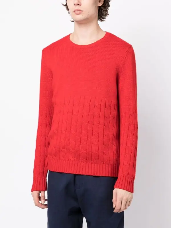 PORTS V Crew-neck Cable-knit Jumper