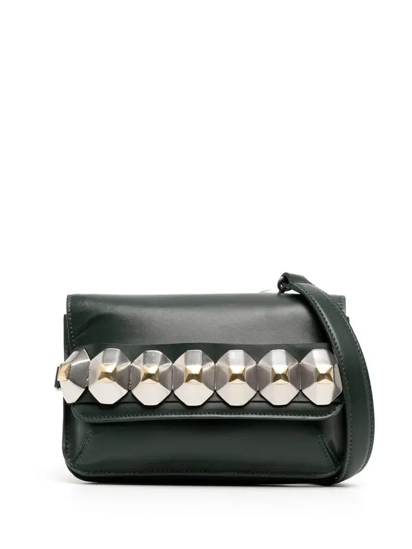 Ports 1961 Geometric Panel Leather Shoulder Bag