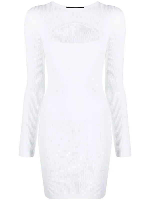 Dsquared2 Cut-out Rib-knit Minidress - White