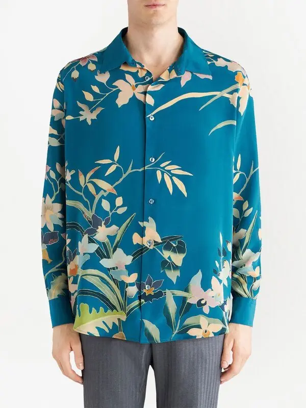 Etro Long-sleeve Floral-print Shirt