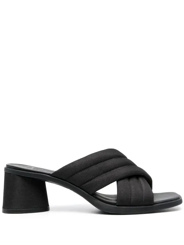 Camper Kiara 60mm Crossover-strap Sandals - Black