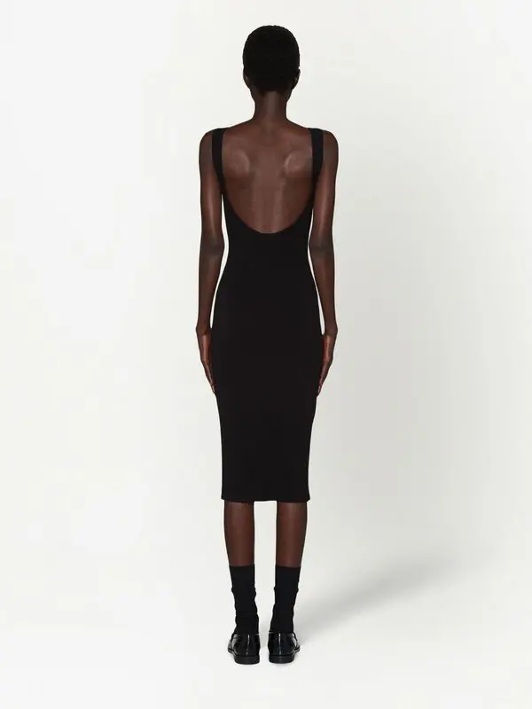 Miu Miu Logo-print Open-back Dress