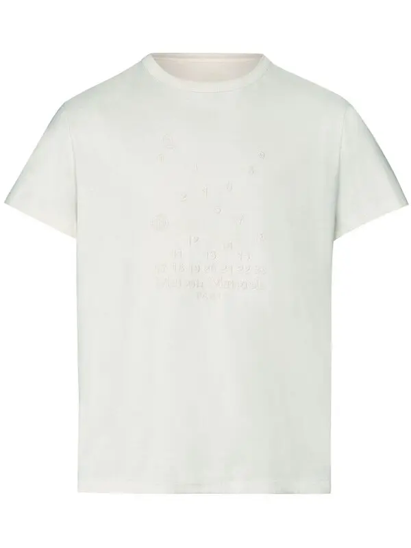 MAISON MARGIELA Numeric Logo-embroidered T-shirt - White