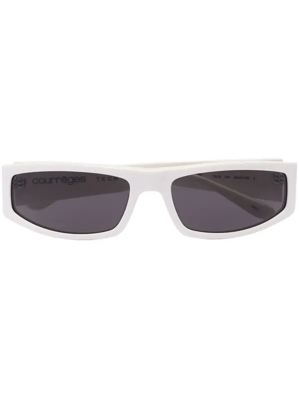 COURREGES Rectangle-frame Sunglasses - White