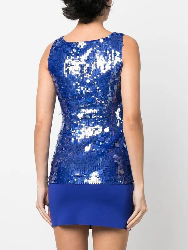 P.a.r.o.s.h Sequin-embellished Tank Top - Blue