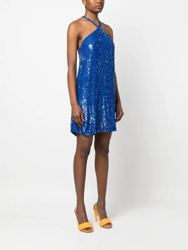 P.a.r.o.s.h Sequin-embellished Halter Mini Dress