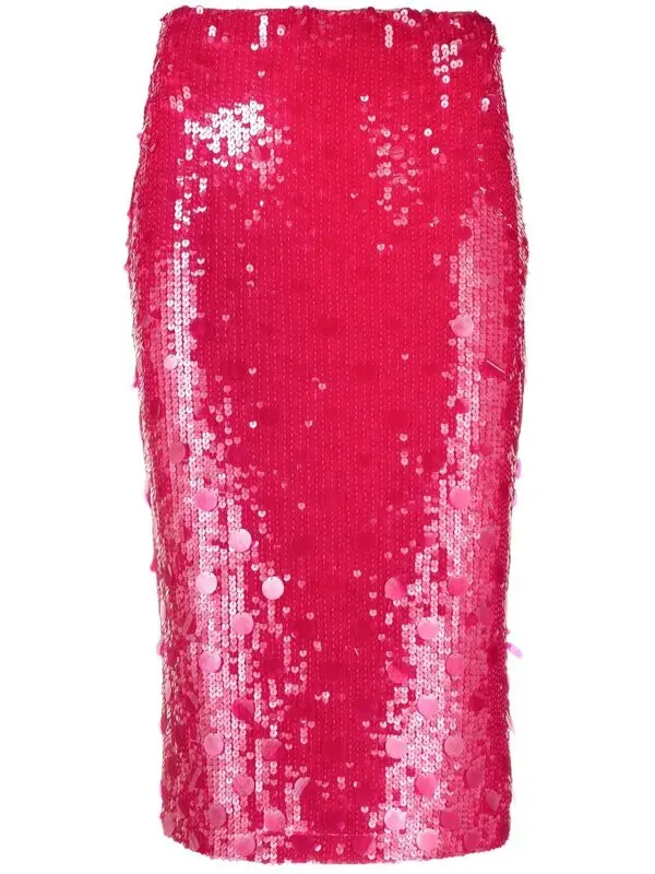 P.a.r.o.s.h Sequin-embellished Midi Skirt - Pink