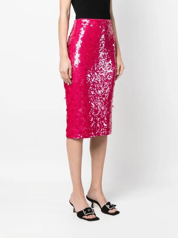 P.a.r.o.s.h Sequin-embellished Midi Skirt - Pink