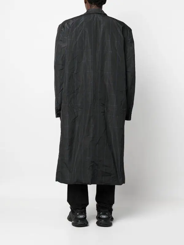 Balenciaga Prince Of Wales Check Trench Coat - Grey