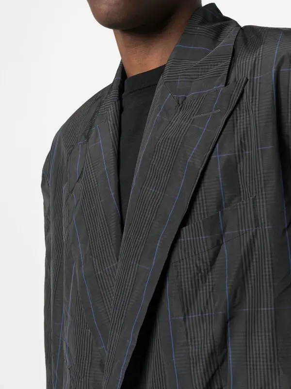Balenciaga Prince Of Wales Check Trench Coat - Grey