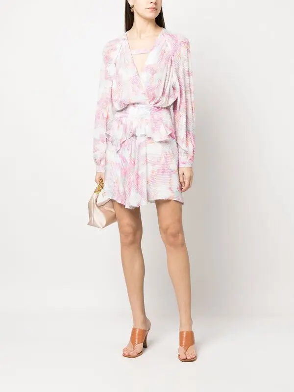 IRO PARIS Textured-finish Floral-print Dress
