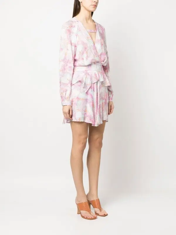 IRO PARIS Textured-finish Floral-print Dress