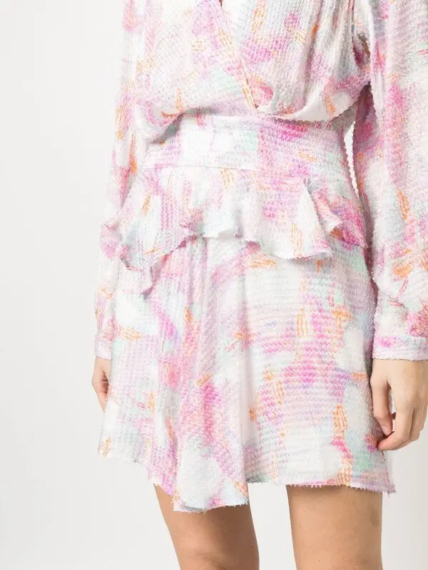 IRO PARIS Textured-finish Floral-print Dress