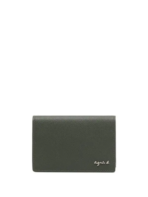 AGNES B. Bi-fold Logo-plaque Wallet - Green