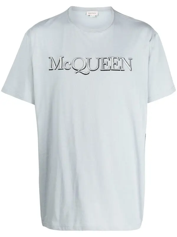 Alexander McQueen Logo-print Cotton T-shirt - Grey