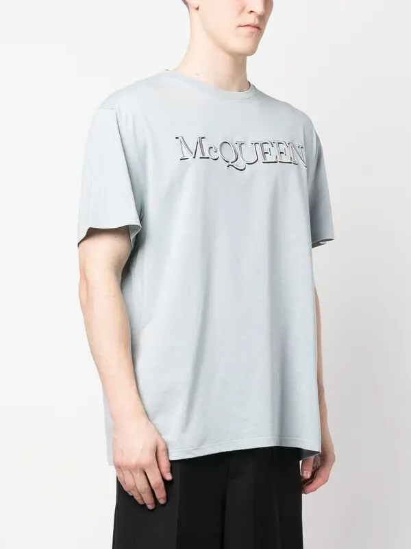 Alexander McQueen Logo-print Cotton T-shirt - Grey