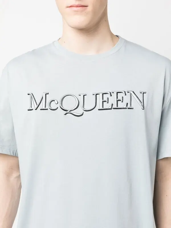 Alexander McQueen Logo-print Cotton T-shirt - Grey