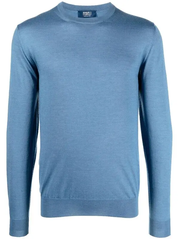 Fedeli Crew Neck Jumper - Blue