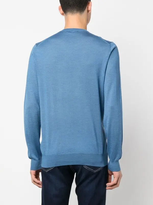 Fedeli Crew Neck Jumper - Blue