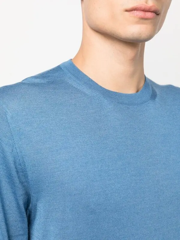 Fedeli Crew Neck Jumper - Blue